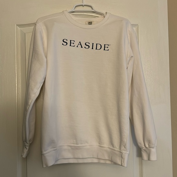seaside | Tops | Seaside Crew Neck Small White Navy | Poshmark